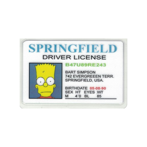 Credencial - Los simpsons - Bart - Nidavellir Argentina